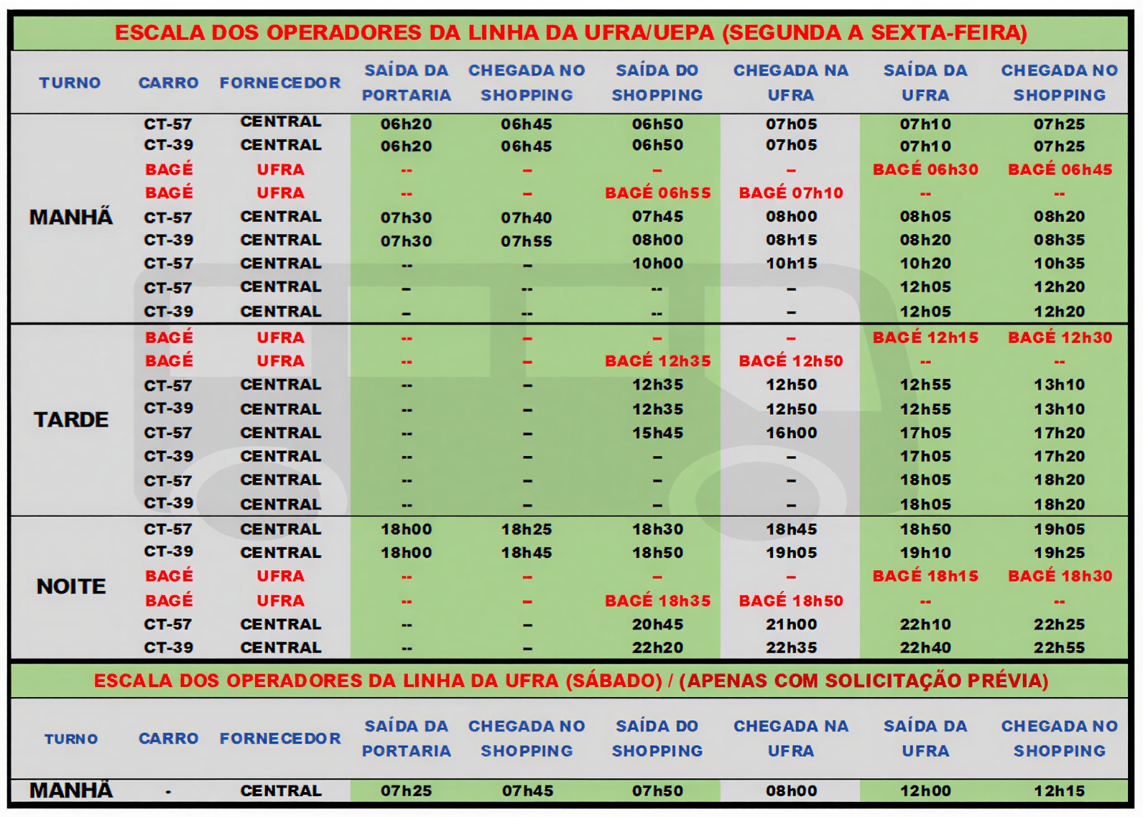 Confira os horários de transporte ao campus da UFRA Parauapebas